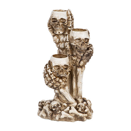 Click here for Northlight Triple Skulls Tea Light Candle Holder... prices