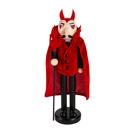 Northlight 14in Red Andblack Devil Holding Pitch Fork Halloween Tabletop Decor  One Size  Red