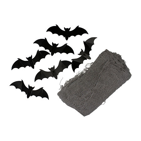 Click here for Northlight 9.75ft Gray Gauze And Bats Decoration K... prices