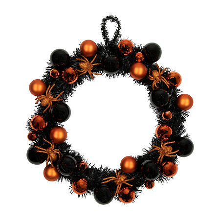 Click here for Northlight 18in Orange Spiders And Ornaments Wreat... prices