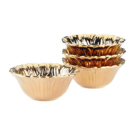 Certified International Gold Coast 3-d Set of 4 Sunflower Ice Cream Bowls - Miscellaneous