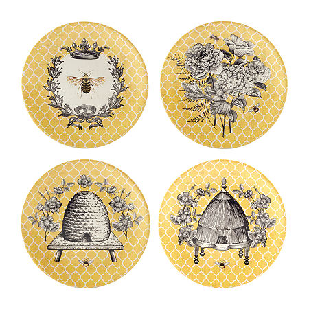 Certified International French Bees Set of 4 Salad Plates - Miscellaneous