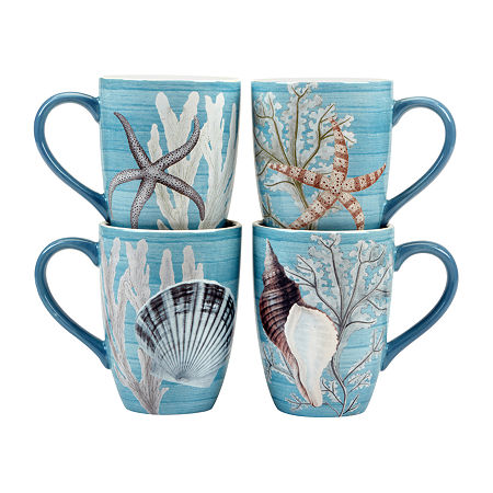 Certified International Beyond the Shore Set of 4 Mugs - Miscellaneous
