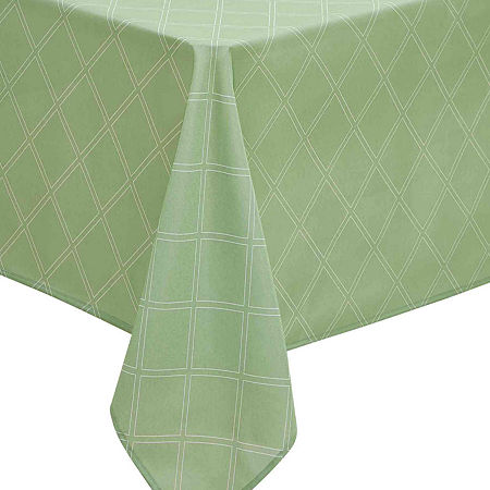 Izod Harbor Trellis Water-Resistant Indoor and Outdoor Tablecloth  60 x 120 Rectangle - Seafoam