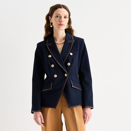 Click here for Worthington Womens Double Breasted Regular Fit Bla... prices
