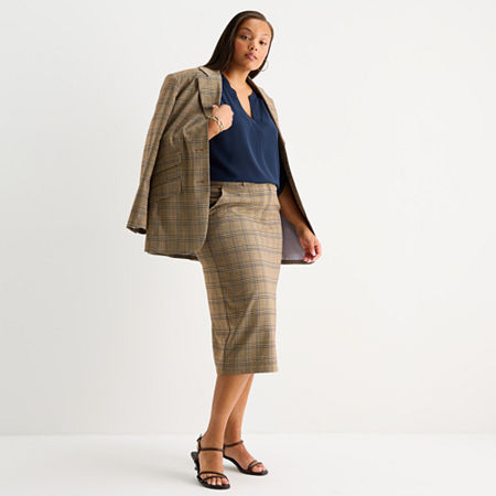 Click here for Worthington Womens Plus Plaid Regular Fit Blazer... prices