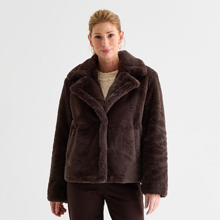 Click here for Liz Claiborne Womens Faux Fur Midweight Peacoat  X... prices
