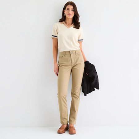 Click here for St. Johns Bay - Tall Womens Mid Rise Straight Leg... prices