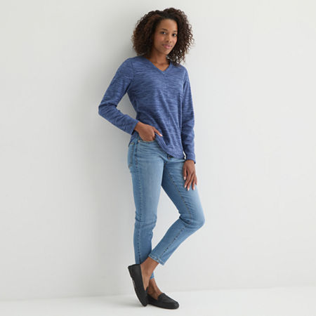 Click here for St. Johns Bay Womens V Neck Long Sleeve Tall Sweat... prices
