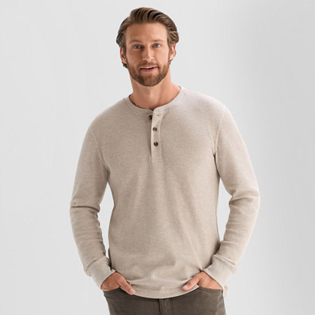 Click here for St. Johns Bay Waffle Mens Henley Neck Long Sleeve... prices