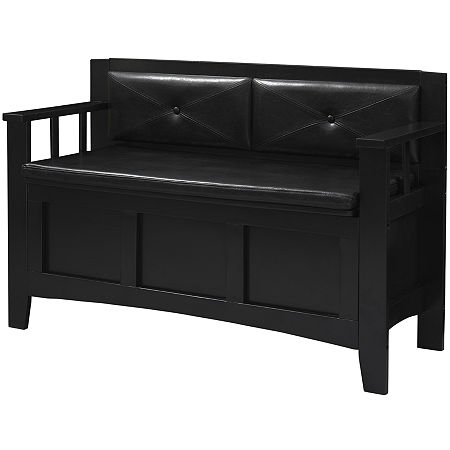 Click here for Crandall Padded Storage Bench  One Size  Black prices