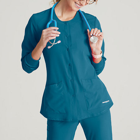 Click here for Skechers Sk401 Stability 2-Pocket Crewneck Snap-Fr... prices