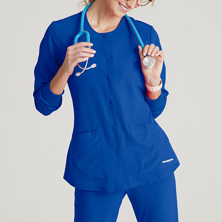 Click here for Skechers Sk401 Stability 2-Pocket Crewneck Snap-Fr... prices