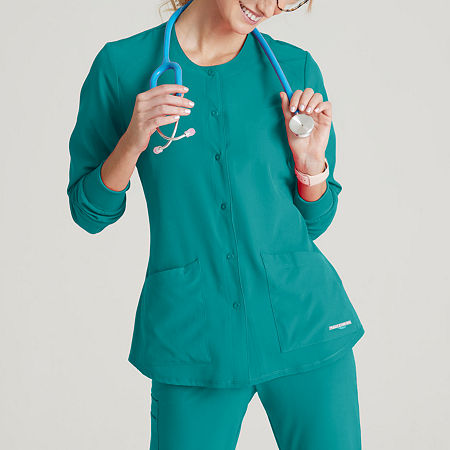 Click here for Skechers Sk401 Stability 2-Pocket Crewneck Snap-Fr... prices