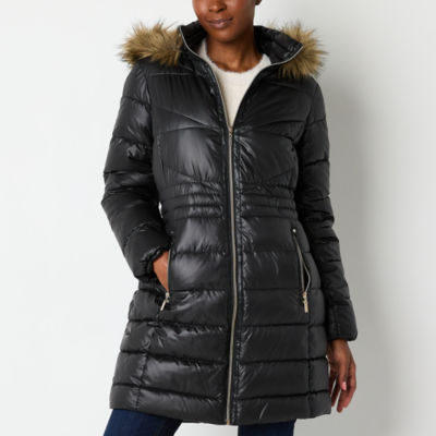 Gallery Womens Removable Hood Heavyweight Puffer Jacket, Color: Black ...