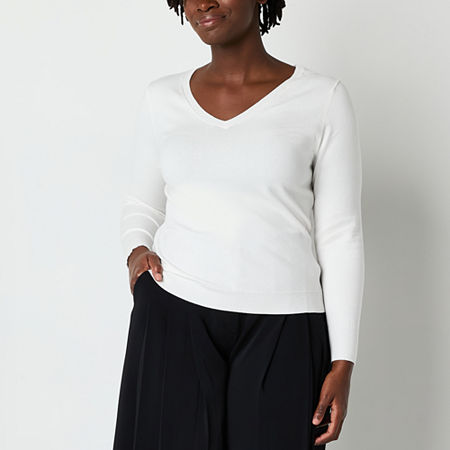 Click here for Worthington Womens V Neck Long Sleeve Pullover Swe... prices