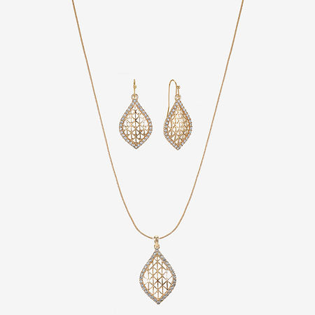 Click here for Monet Jewelry Openwork Pendant Necklace And Drop E... prices