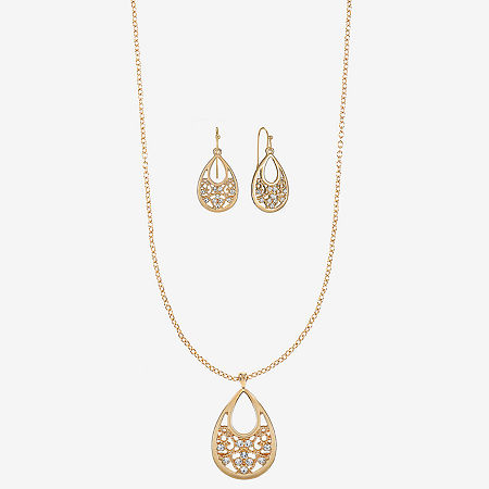 Click here for Monet Jewelry Gold Tone Pendant Necklace And Drop... prices