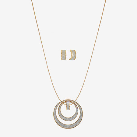 Click here for Monet Jewelry Two Tone Pendant Necklace And Huggie... prices