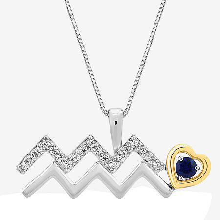 Click here for Womens Gemstone Zodiac Pendant Necklace in Sterlin... prices