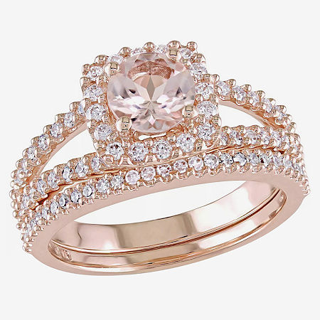 Click here for 5/8 CT. T.W. Pink Morganite 14K Gold Bridal Set  6... prices