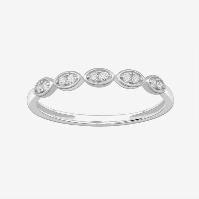 Stackable Ring (H-I / Si1-Si2) Diamond Accent Lab Grown White Diamond ...