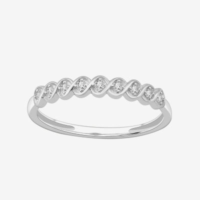 Stackable Ring (H-I / Si1-Si2) Diamond Accent Lab Grown White Diamond ...