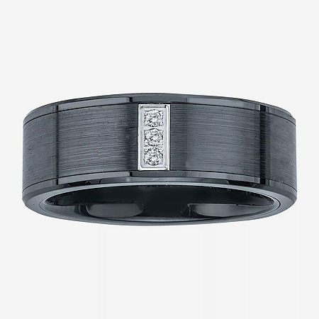 Click here for Mens Diamond-Accent Black Stainless Steel & Cerami... prices