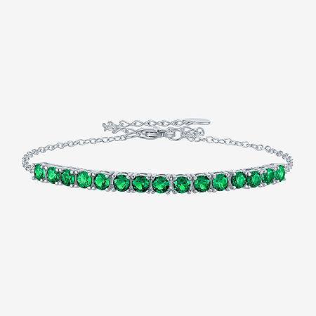 Click here for Gemstone Sterling Silver Tennis Bracelet  One Size... prices