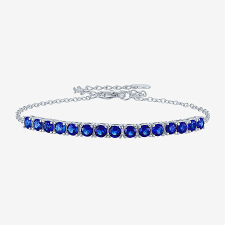 Click here for Gemstone Sterling Silver Tennis Bracelet  One Size... prices