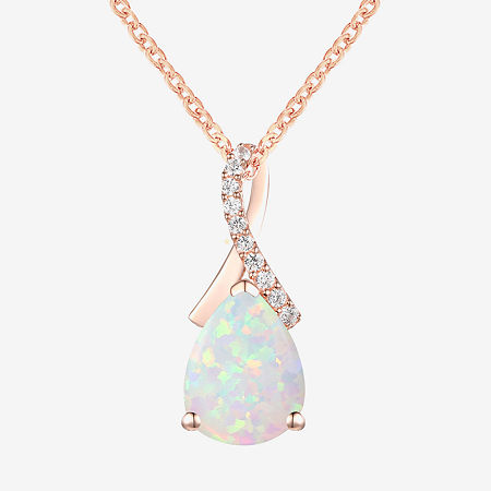 Click here for Womens Gemstone 14K Gold Over Silver Pear Pendant... prices