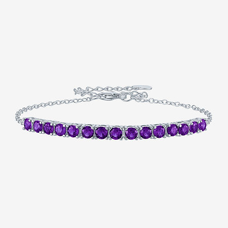 Click here for Gemstone Sterling Silver Tennis Bracelet  One Size... prices