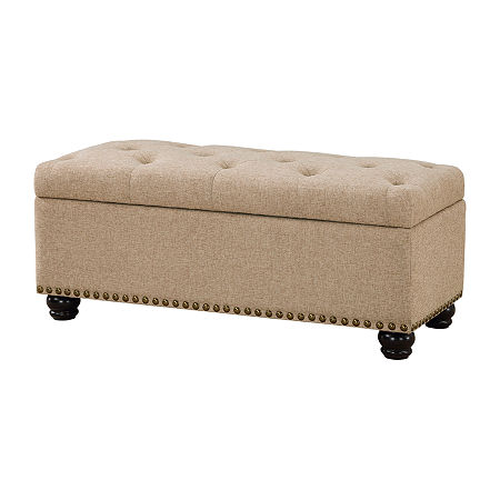 Click here for 9th Avenue Storage Tufted Nailhead Trim Bench  One... prices