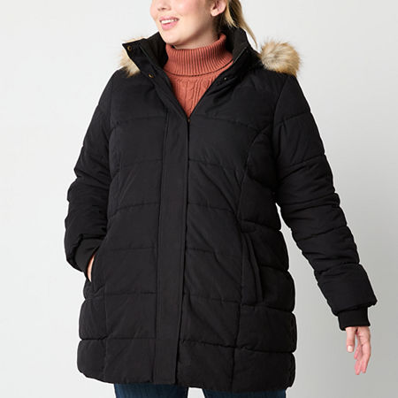 Click here for St. Johns Bay Womens Plus Hooded Heavyweight Puffe... prices