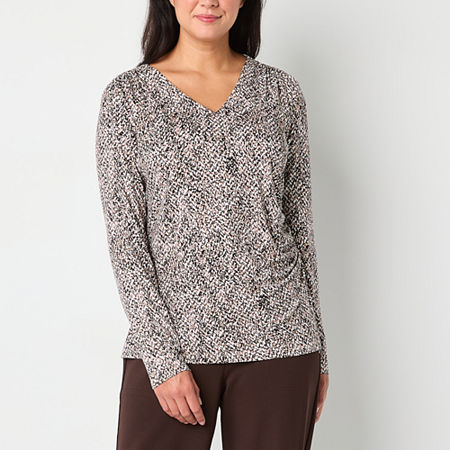 Click here for Liz Claiborne Womens V Neck Long Sleeve Blouse  X-... prices