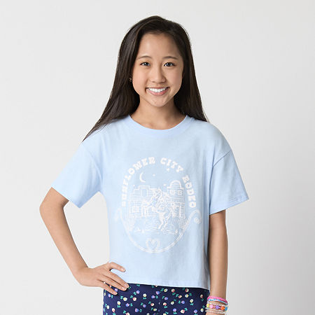 Click here for Thereabouts Boxy Little & Big Kid Girls Crew Neck... prices