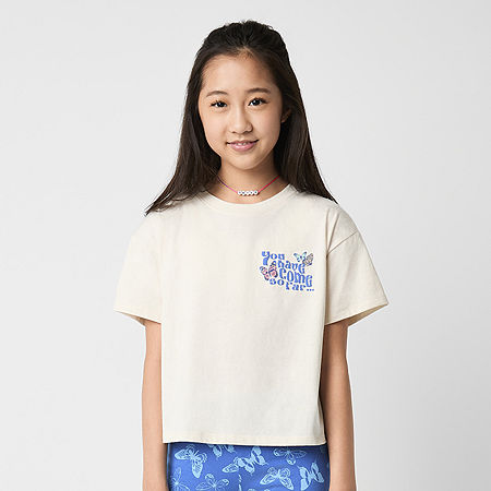Click here for Thereabouts Boxy Little & Big Kid Girls Crew Neck... prices