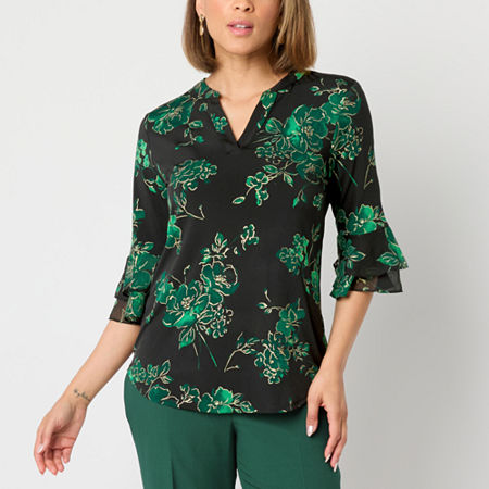 Click here for Black Label by Evan-Picone Womens V Neck 3/4 Sleev... prices
