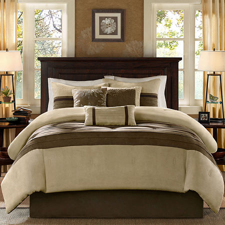 Madison Park Palmer Faux-Suede 7-Pc. Comforter Set  California King - Natural