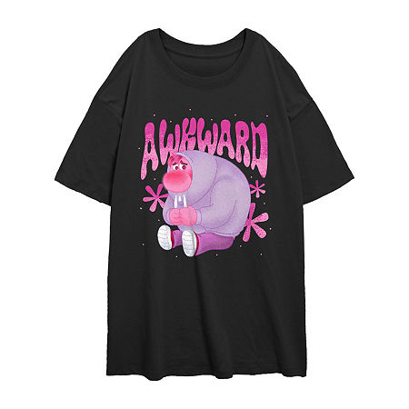 Always Awkward Womens Crew Neck Short Sleeve Oversized Inside Out Juniors Graphic T-Shirt  Small  Black