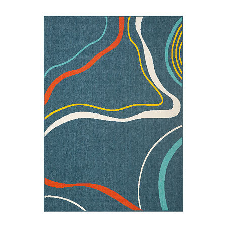Click here for Lr Home Madison 5x7 Outdoor Area Rug - Navy/Multi prices