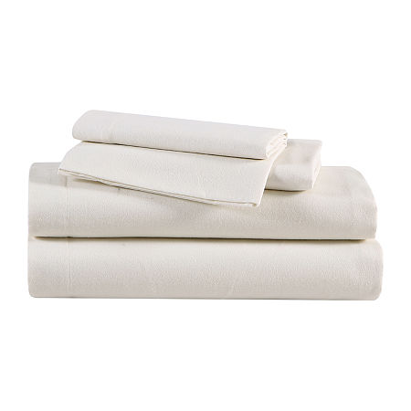 Eddie Bauer Solid 100 Cotton Brushed Flannel 4-Pc. Sheet Set  King - Ivory