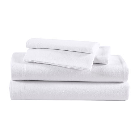 Eddie Bauer Solid 100 Cotton Brushed Flannel 4-Pc. Sheet Set  King - White