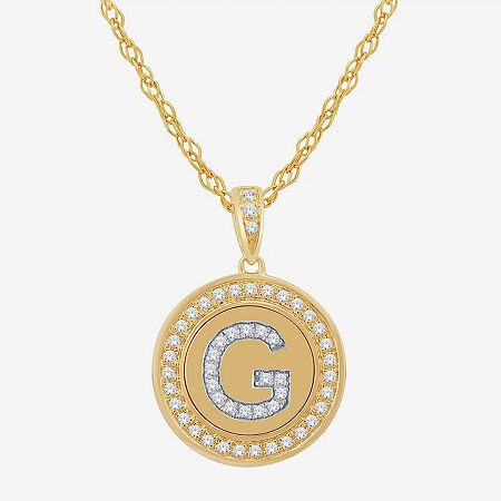 Click here for Diamond Initial Pendant Necklace in 10K Gold Gold... prices