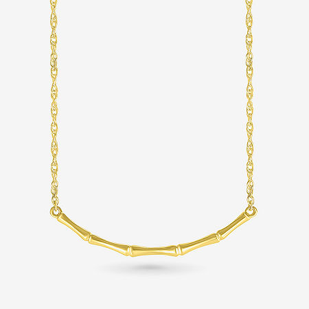 Click here for Womens 10K Gold Curved 18 Inch Pendant Necklace  O... prices