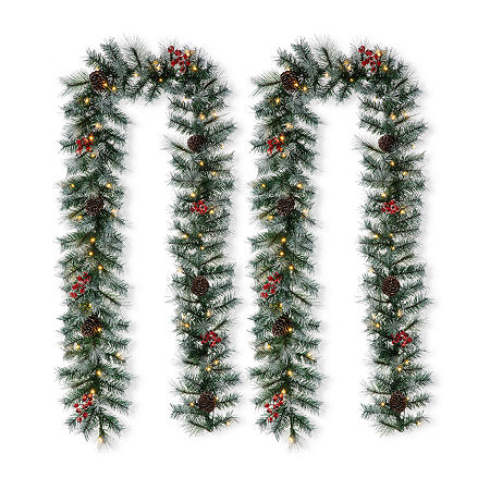 Click here for Glitzhome 2pc 9ft Pre-Lit Red Berries Indoor Chris... prices