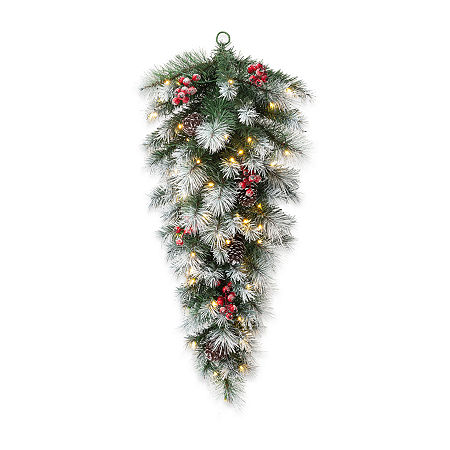 Click here for Glitzhome 3ft Pre-Lit Berries Teardrop Swag  One S... prices