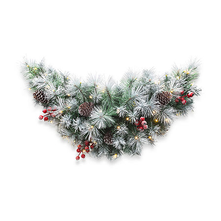 Click here for Glitzhome 3ft Pre-Lit Berries Swag  One Size  Gree... prices