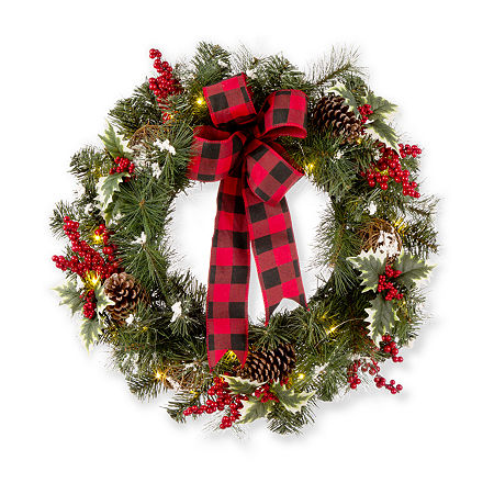 Click here for Glitzhome 2ft Snow Berry Twig Ball Wreath  One Siz... prices