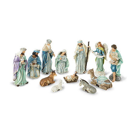 Click here for Glitzhome 12pcs Blue Resin Figurine Nativity Set... prices